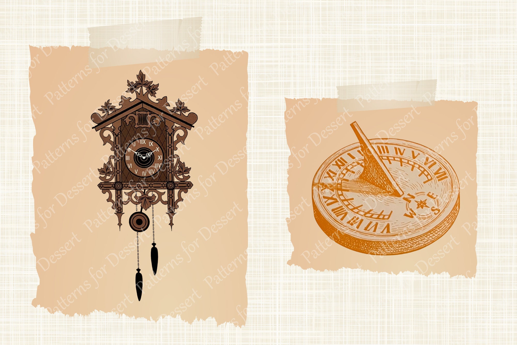 Vintage Antique Clock Clip Art: Vintage Images, Digital Download - Etsy