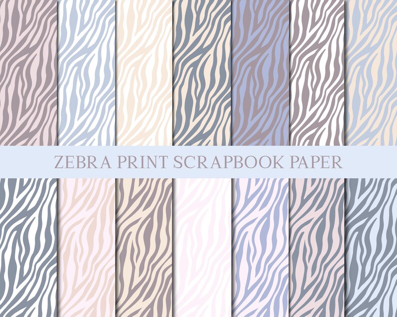Zebra Pattern Digital Scrapbook Paper | Animal Print | Digital Download ...