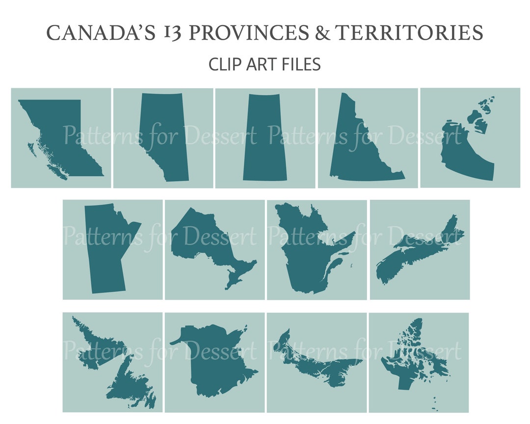 Canadian Provinces & Territories Clip Art, Scrapbook Elements ...