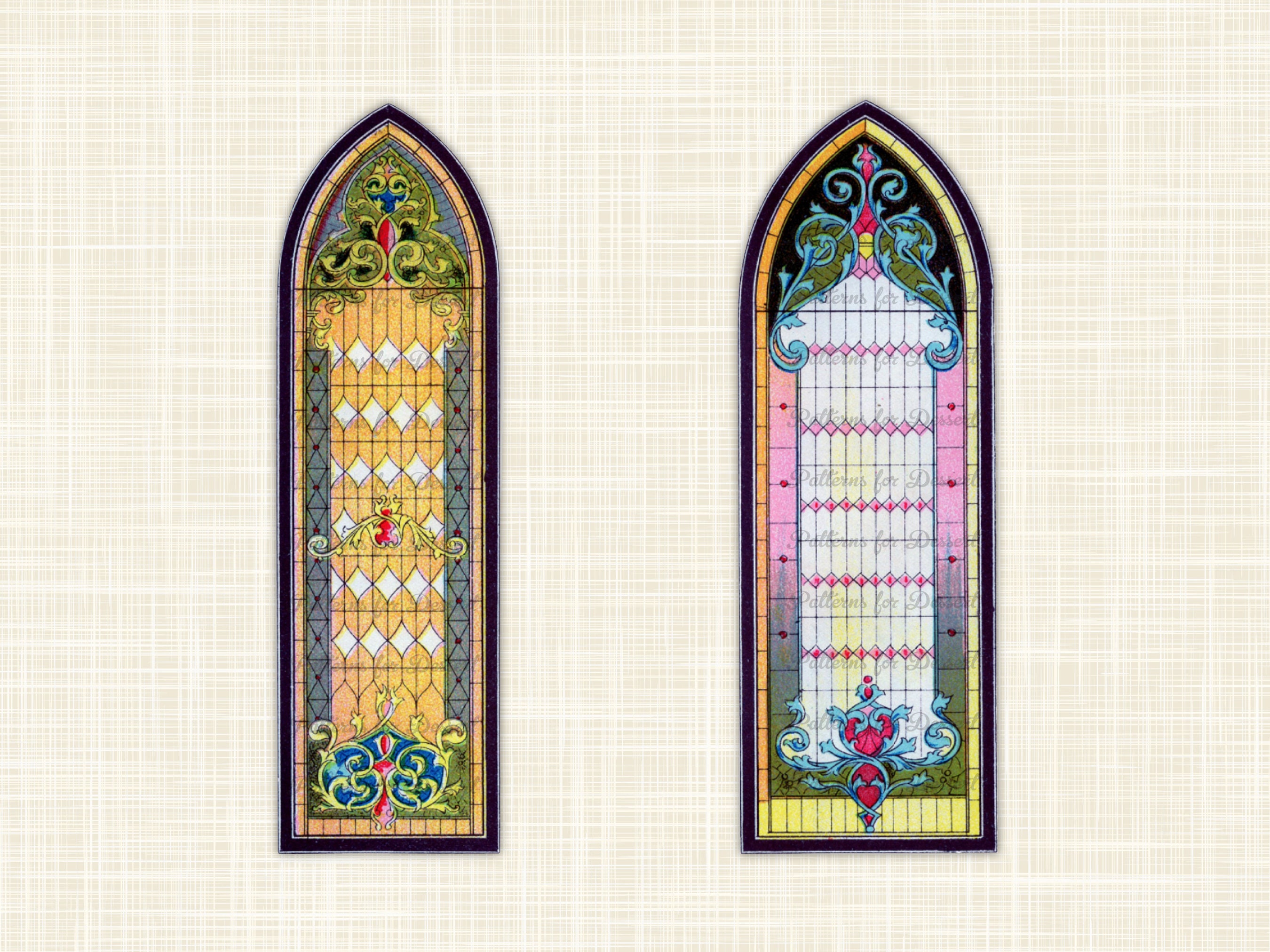 Vintage Stained Glass Windows: Vintage Clip Art, Antique Illustrations ...