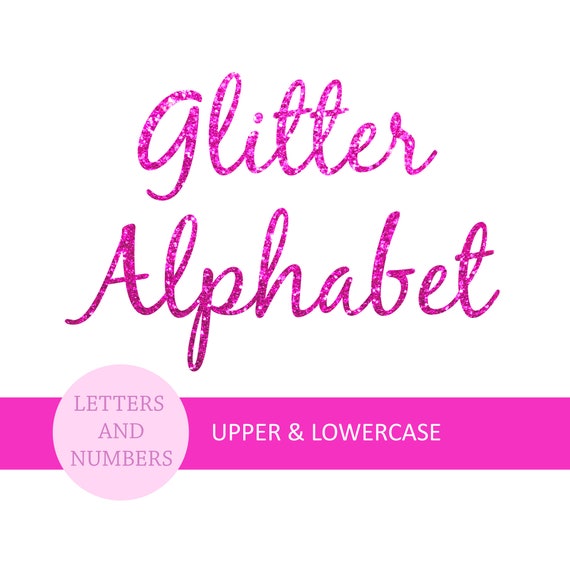 Pink Glitter Alphabet Clip Art Pink Letters Pink Numbers | Etsy
