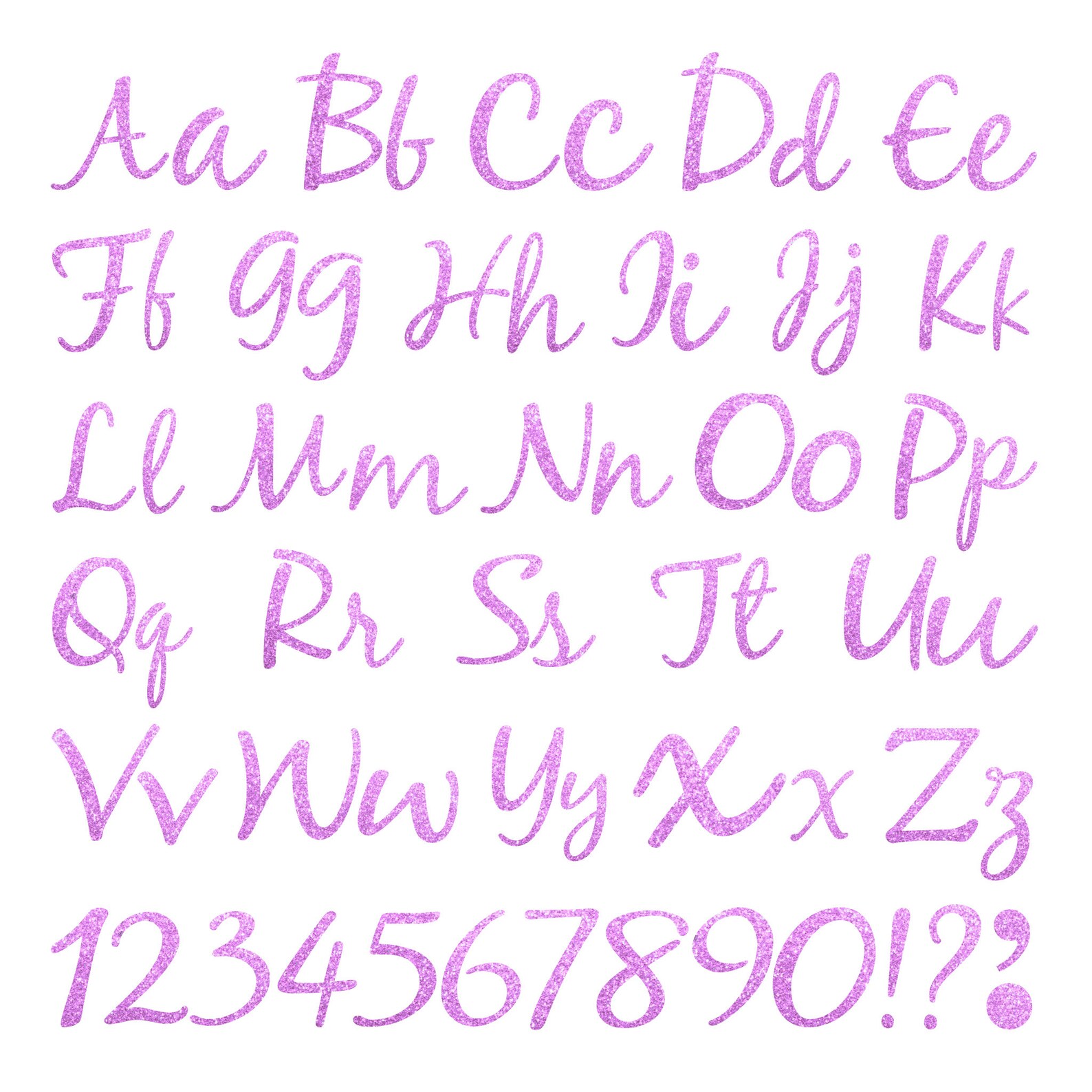 Purple Glitter Alphabet Clip Art | Purple Letters | Purple Numbers ...