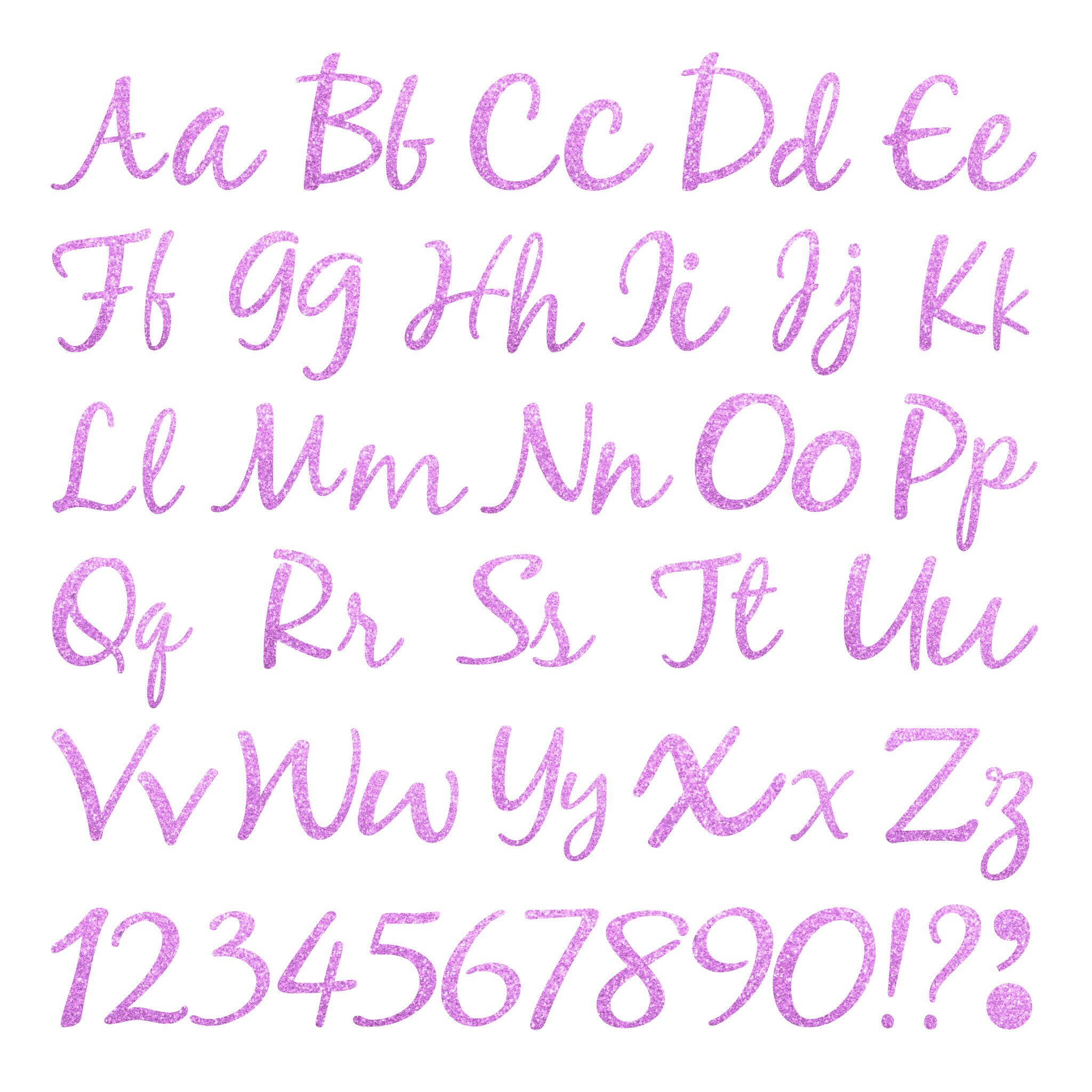 Purple Glitter Alphabet Clip Art | Purple Letters | Purple Numbers ...