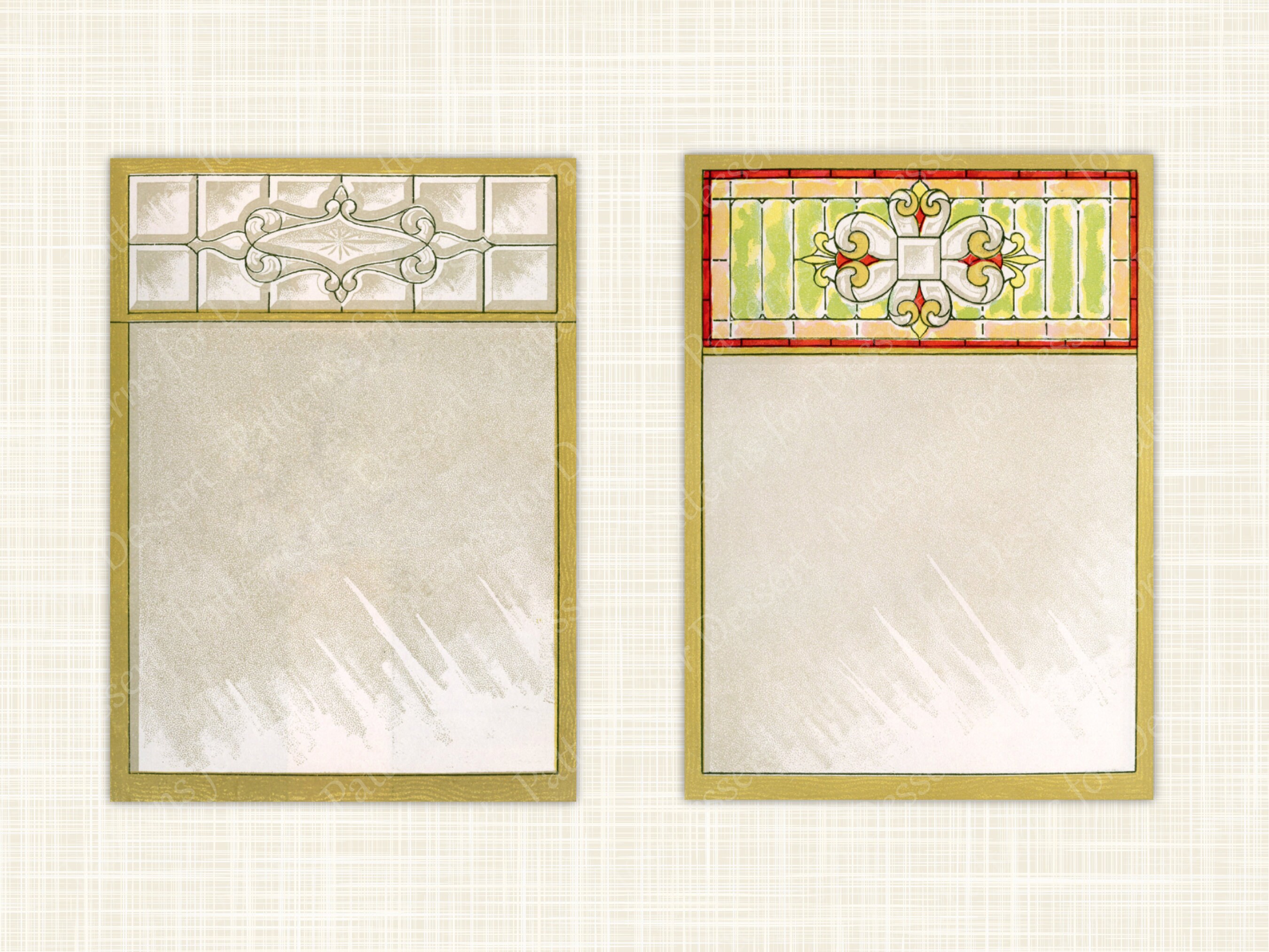 Vintage Stained Glass Windows: Vintage Clip Art, Antique Illustrations ...