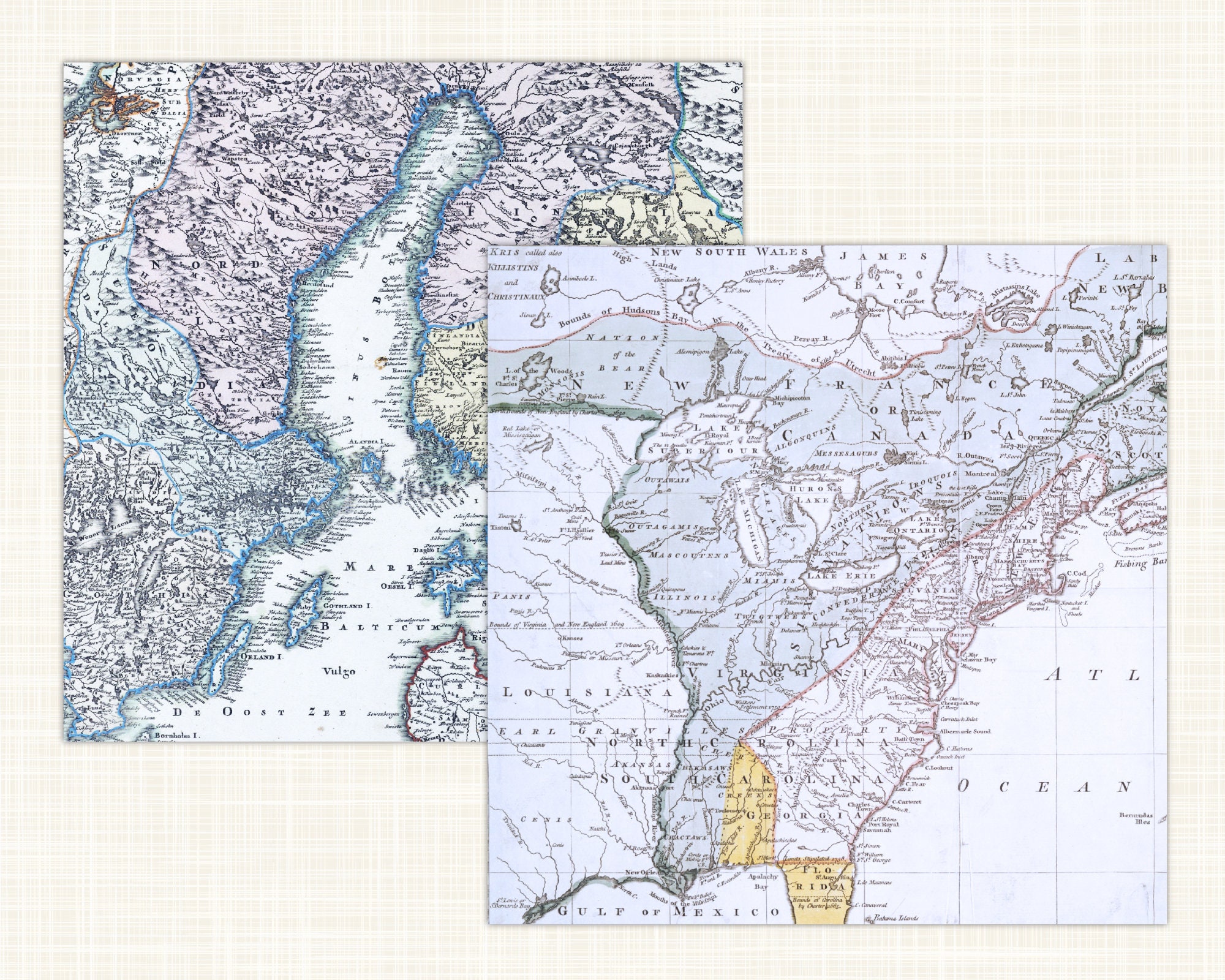 Vintage Map Digital Scrapbook Paper, Antique Maps, Antique Paper ...