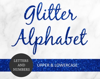 Blue Alphabet Clipart, Light Blue Glitter Letters, Numbers Clipart ...