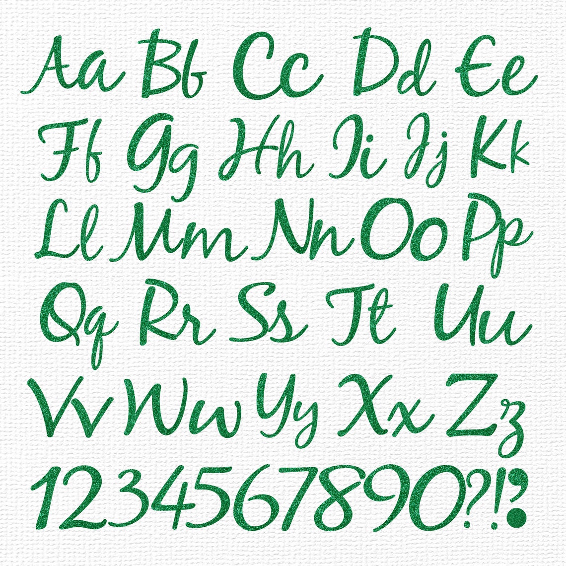 Green Glitter Digital Alphabet | Glitter Letters | Scrapbooking ...