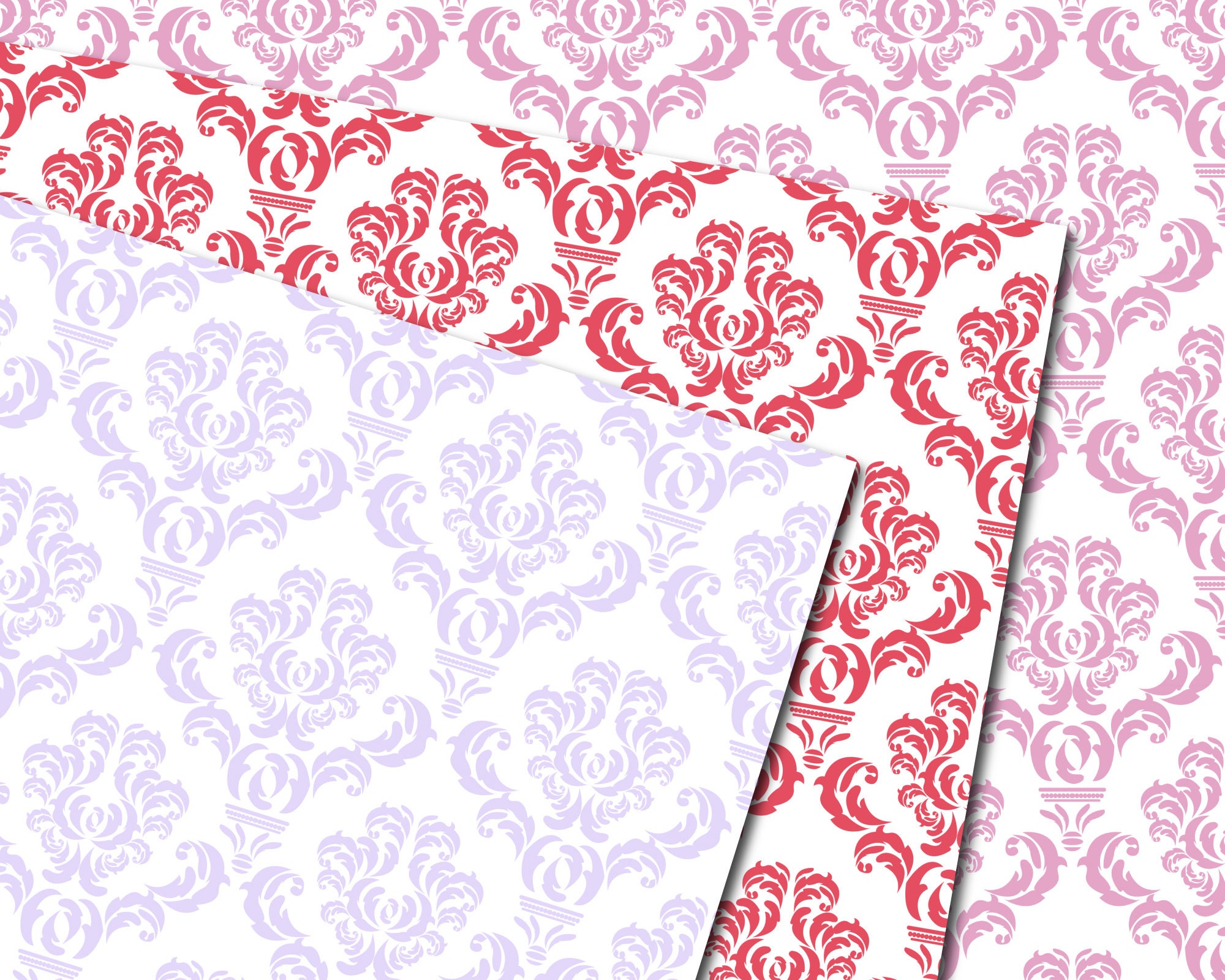 Damask Digital Scrapbook Paper | Damask Pattern | Classic Patterns ...