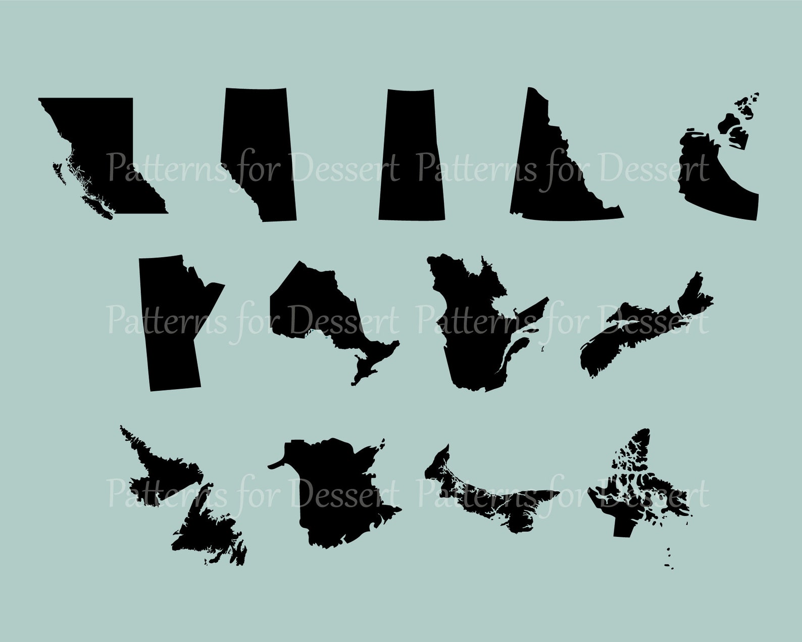 Canadian Provinces & Territories Clip Art, Scrapbook Elements ...