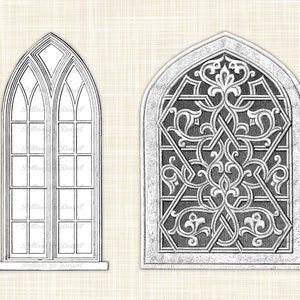 Vintage Stained Glass Windows: Vintage Clip Art, Antique Illustrations ...