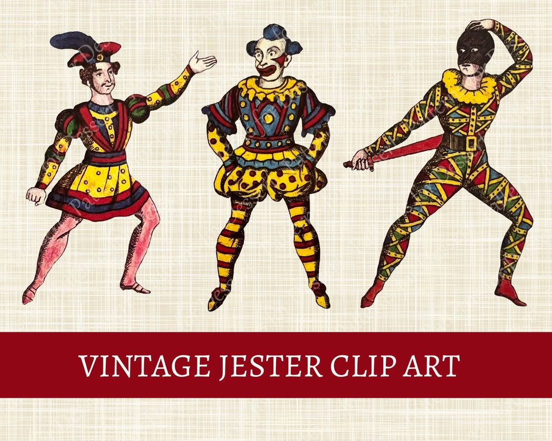 Vintage Jester Clip Art II: Antique Images, Digital Download, Scrapbook ...