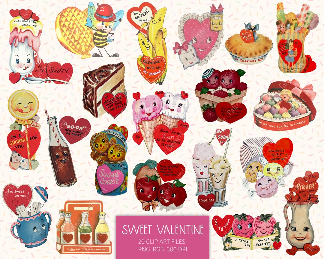 Retro Valentine's Day Clip Art | Vintage Illustrations | Valentine's ...