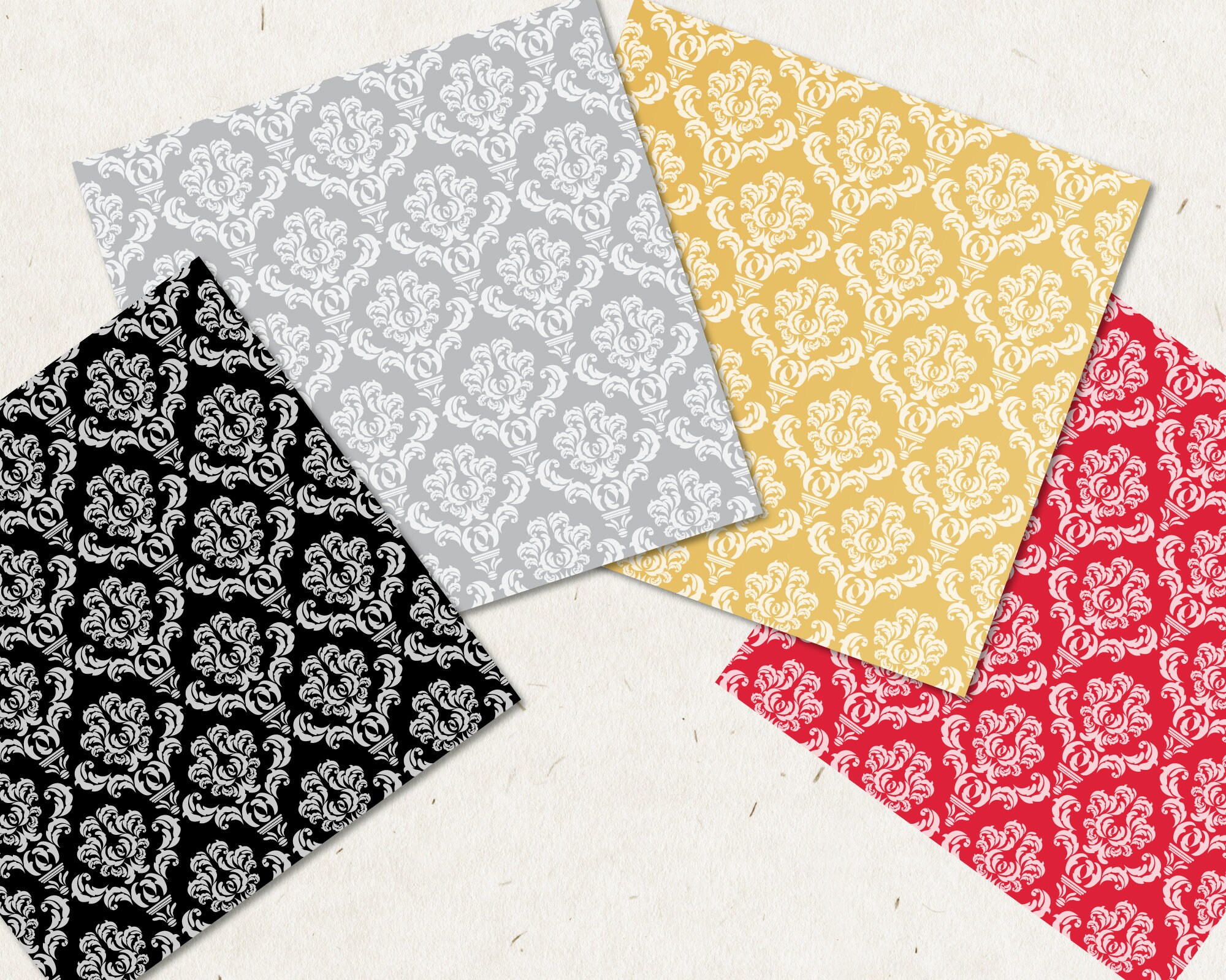 Damask Digital Scrapbook Paper | Damask Pattern | Classic Patterns ...