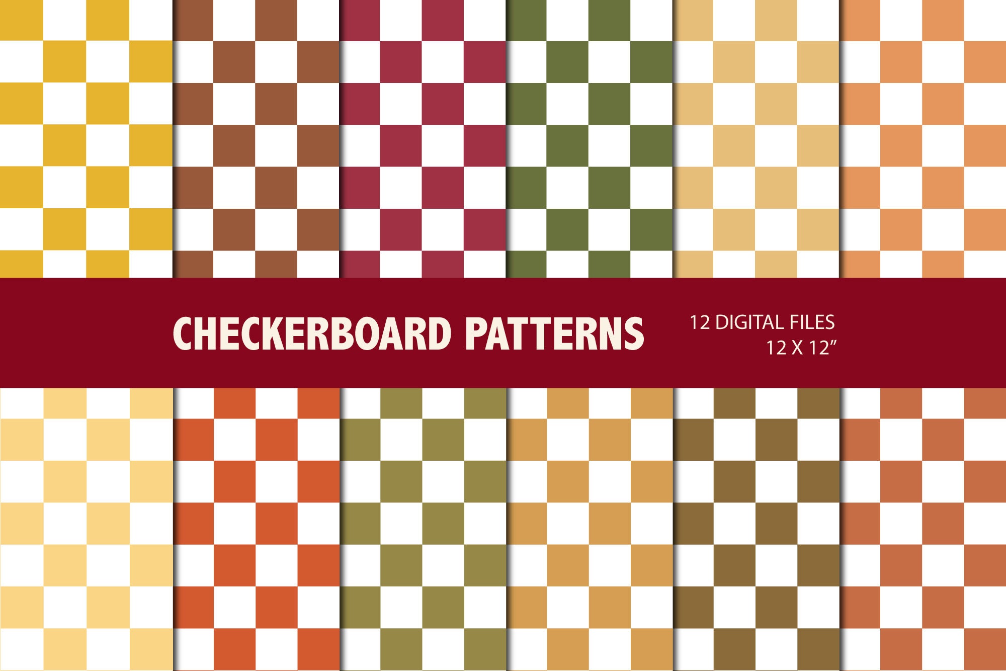Autumn Checkerboard Patterns | Plaid Patterns | Digital Download ...