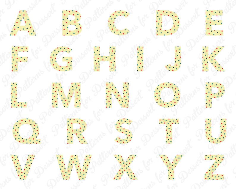 Scattered Polka Dot Alphabet II: Letter Clip Art Polka Dot - Etsy