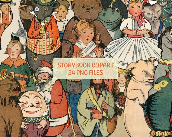 Vintage Storybook Characters Clip Art: Scrapbook Elements - Etsy