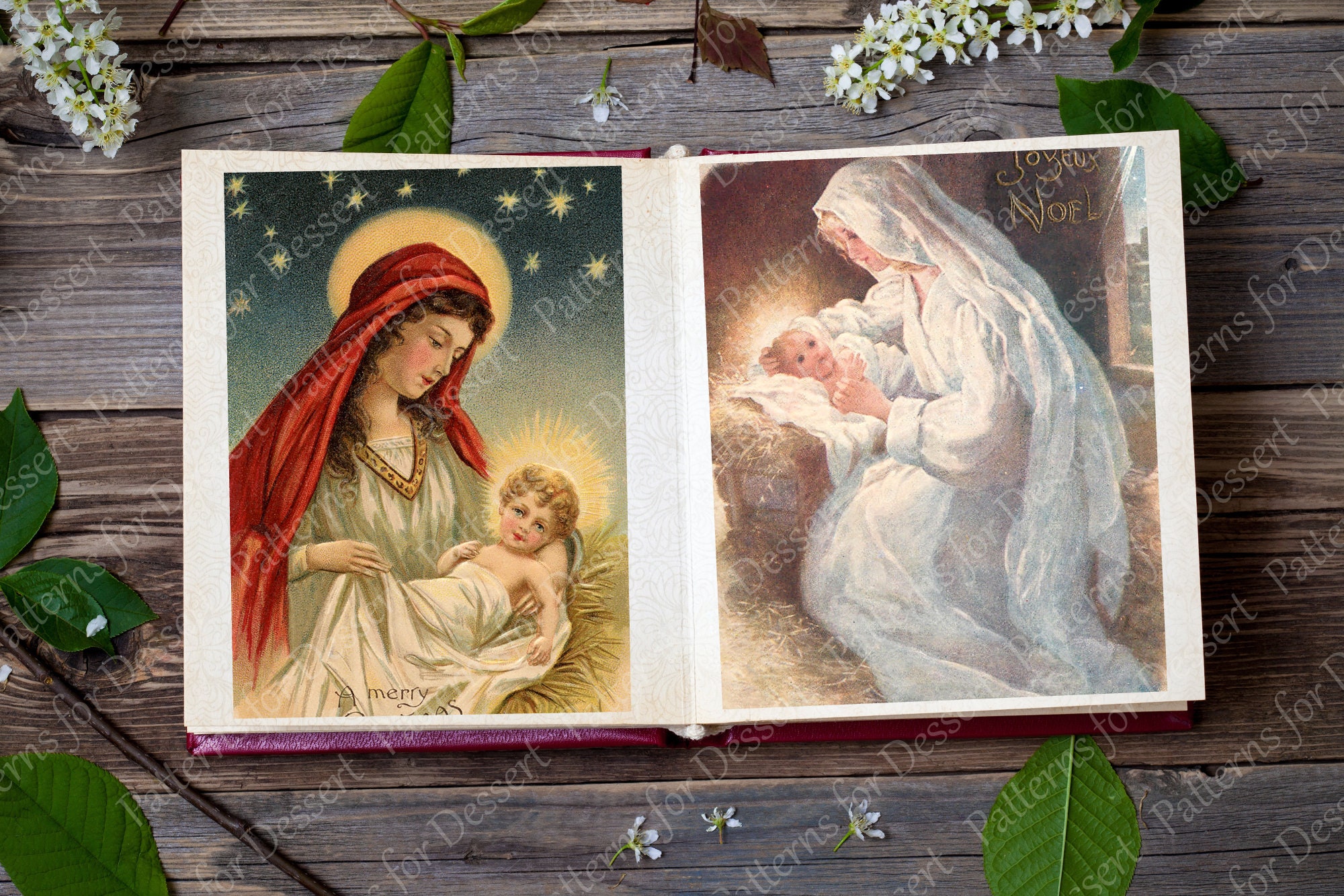 Vintage Mary & Jesus Christmas Cards: Vintage Illustrations, Antique ...
