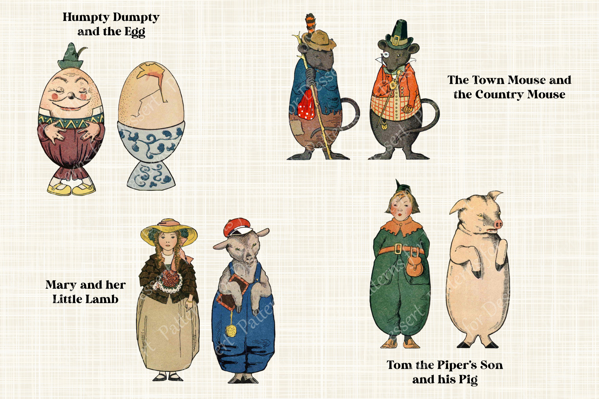 Vintage Storybook Characters Clip Art: Scrapbook Elements, Vintage ...