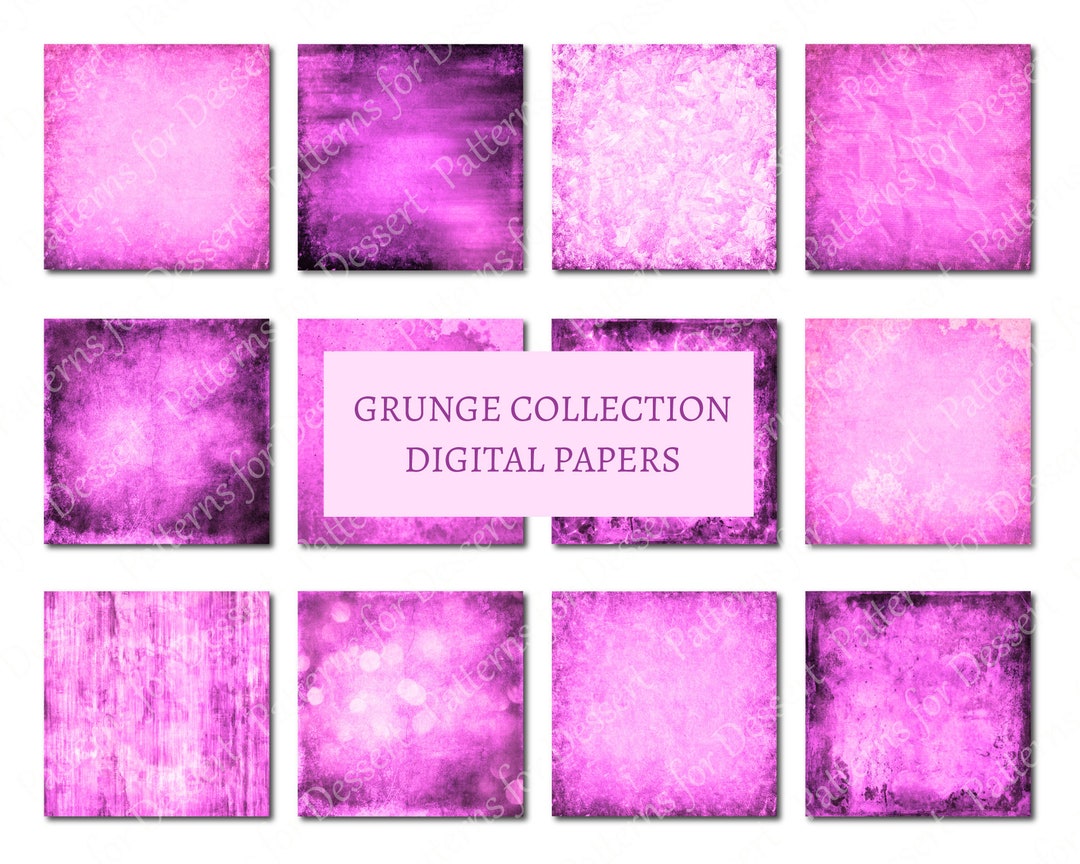 Pink Grunge Digital Paper: Background Paper, Scrapbook Paper, Grunge ...