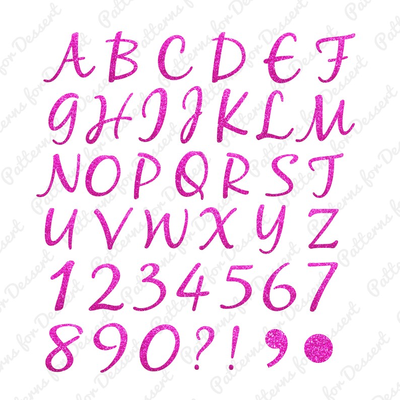 Pink Glitter Alphabet Clip Art | Pink Letters | Pink Numbers ...