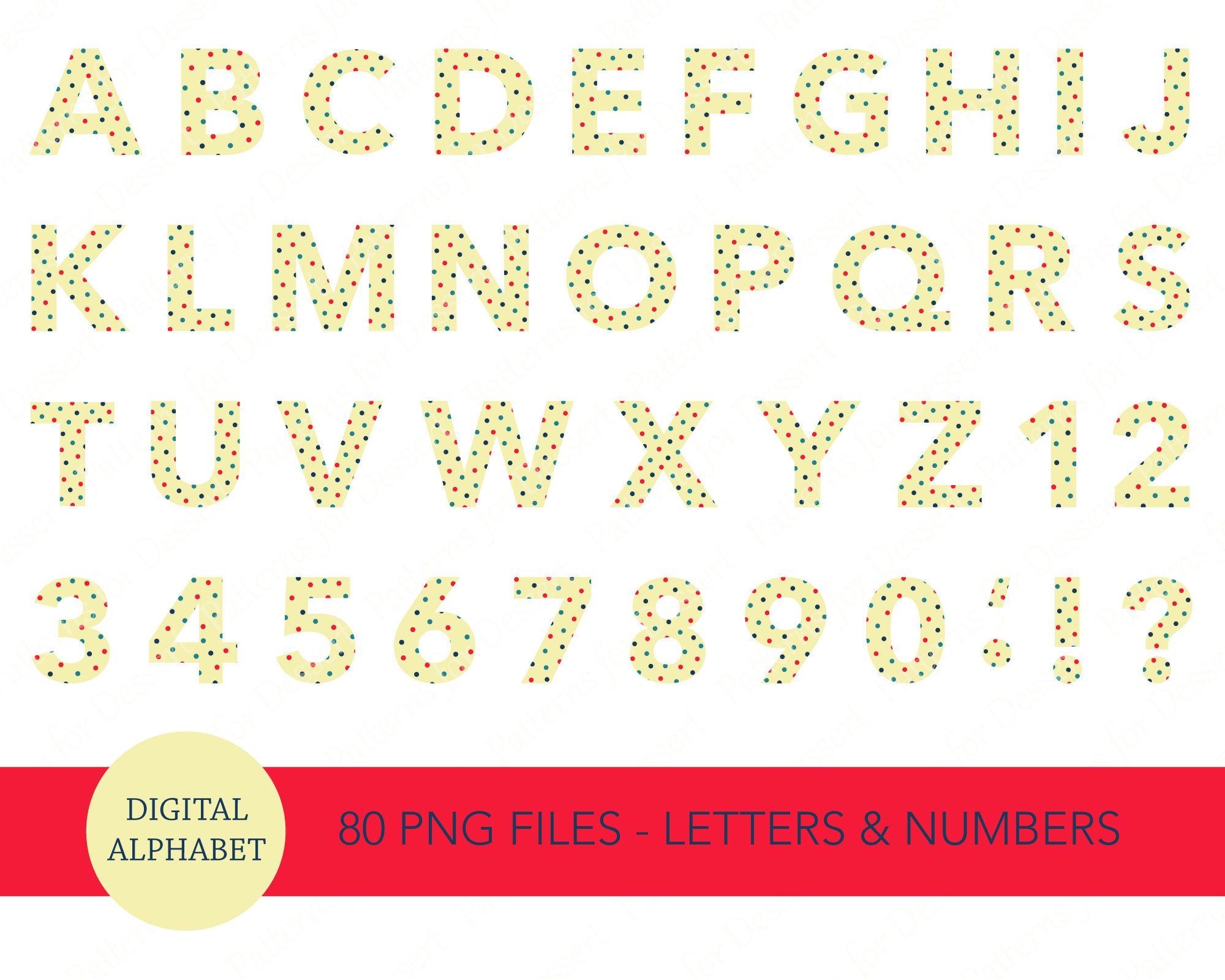 Scattered Polka Dot Alphabet II: Letter Clip Art | Polka Dot Pattern ...