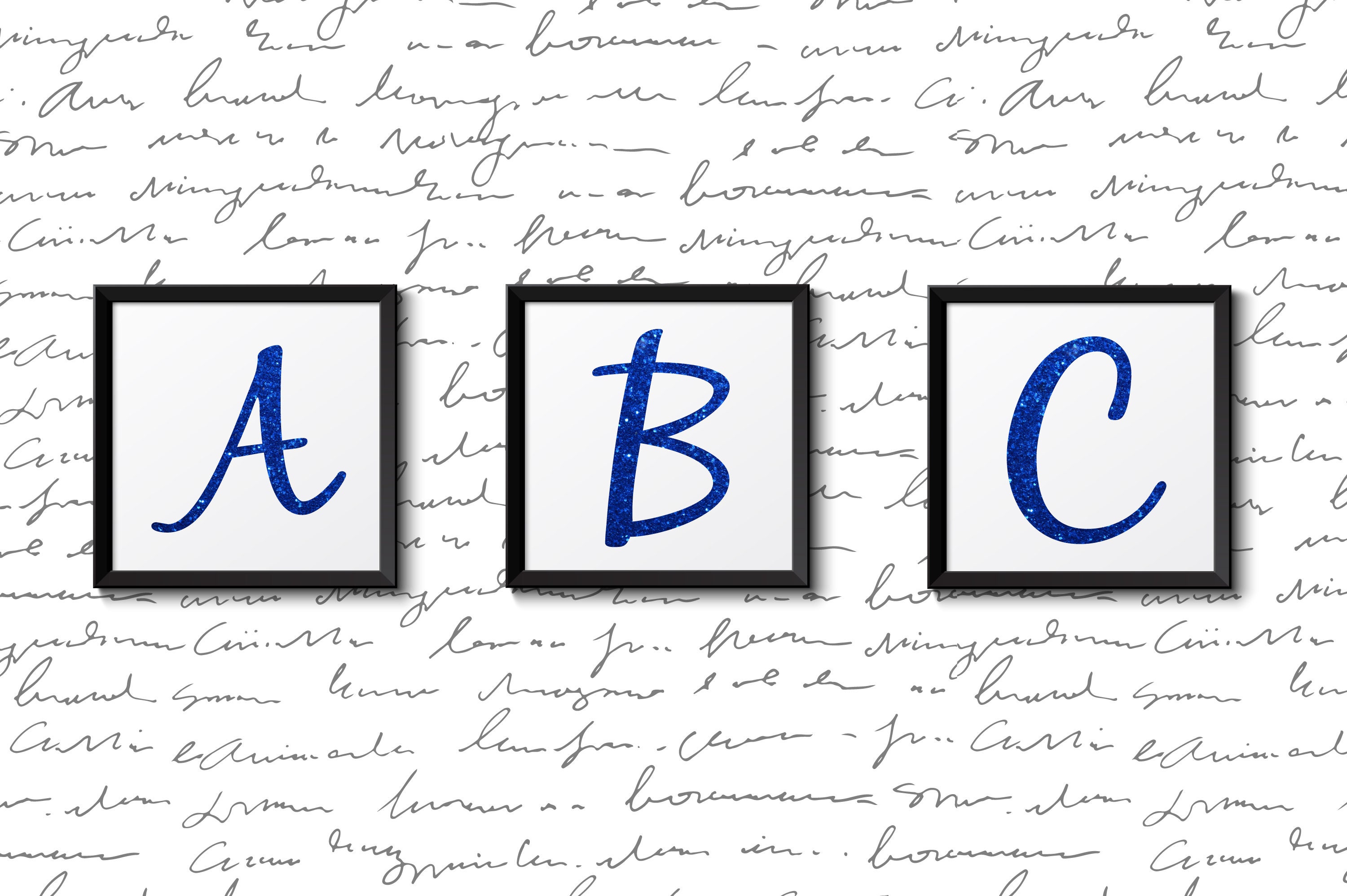 Blue Glitter Digital Alphabet Clip Art | Scrapbooking Elements | Blue ...