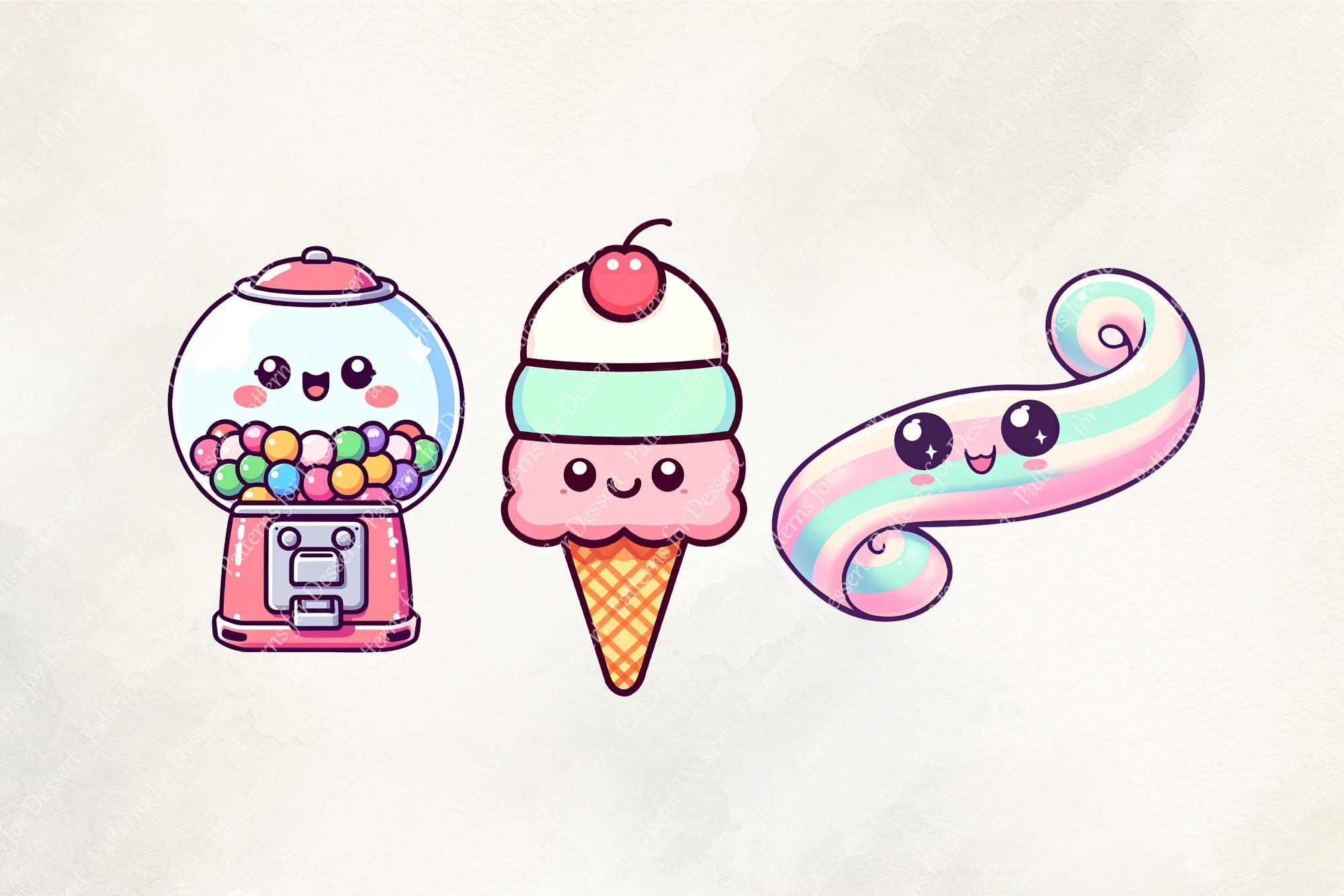 Pastel Kawaii Desserts Clip Art Scrapbook Elements Digital Download - Etsy