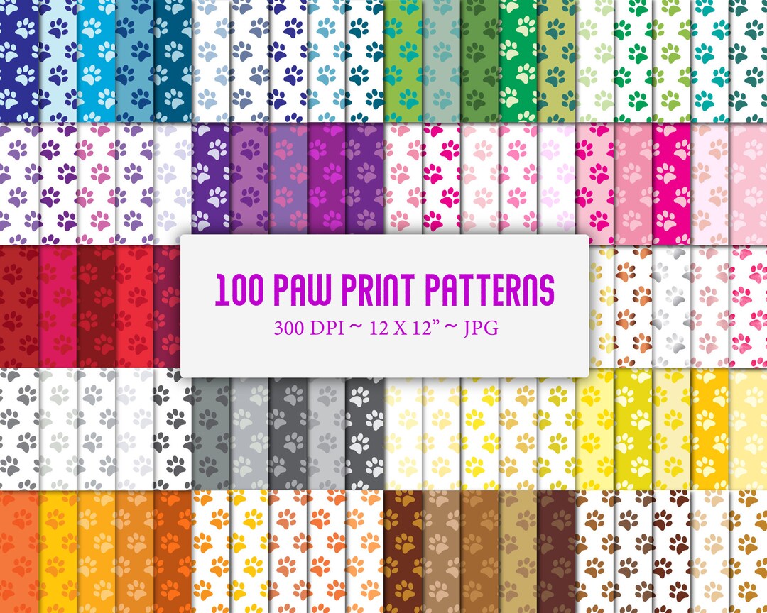 Paw Print Digital Scrapbook Paper | Animal Prints | Animal Patterns ...
