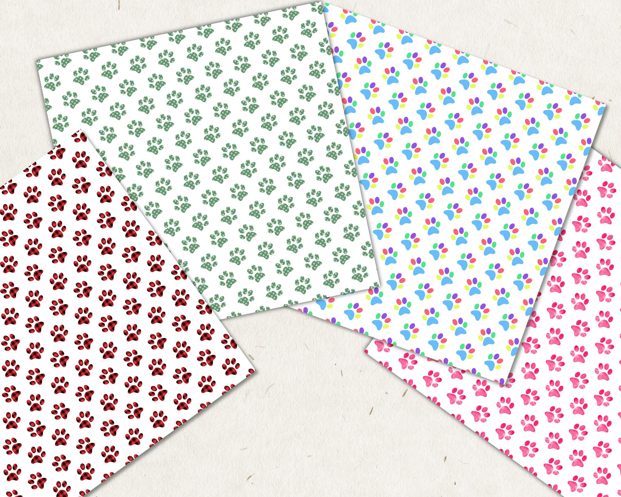 Paw Print Digital Scrapbook Paper | Animal Prints | Animal Patterns ...