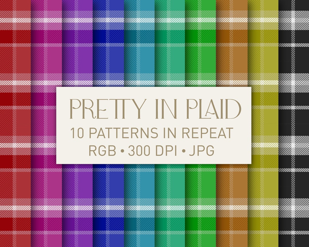 10 Seamless Repeat Plaid Patterns | Scrapbook Paper | 12x12 | Digital ...