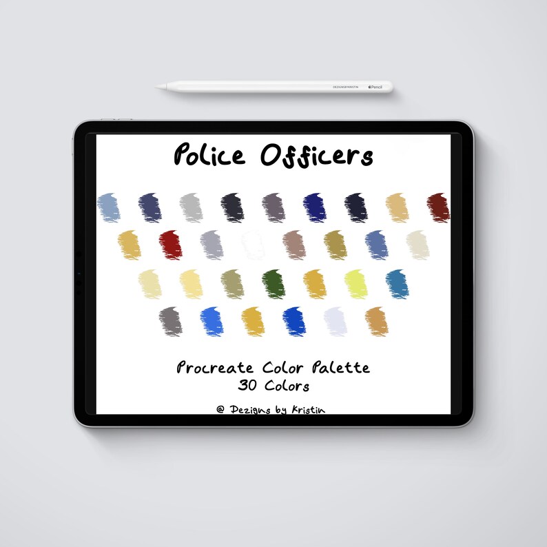 POLICE OFFICERS color palette / procreate / swatches / color | Etsy