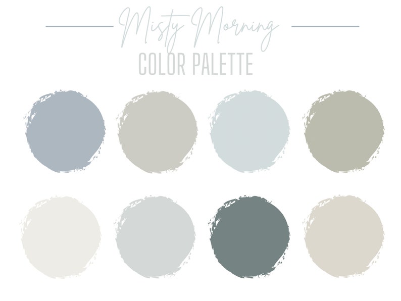 Sherwin Williams Paint Color Palette: Misty Morning - Etsy