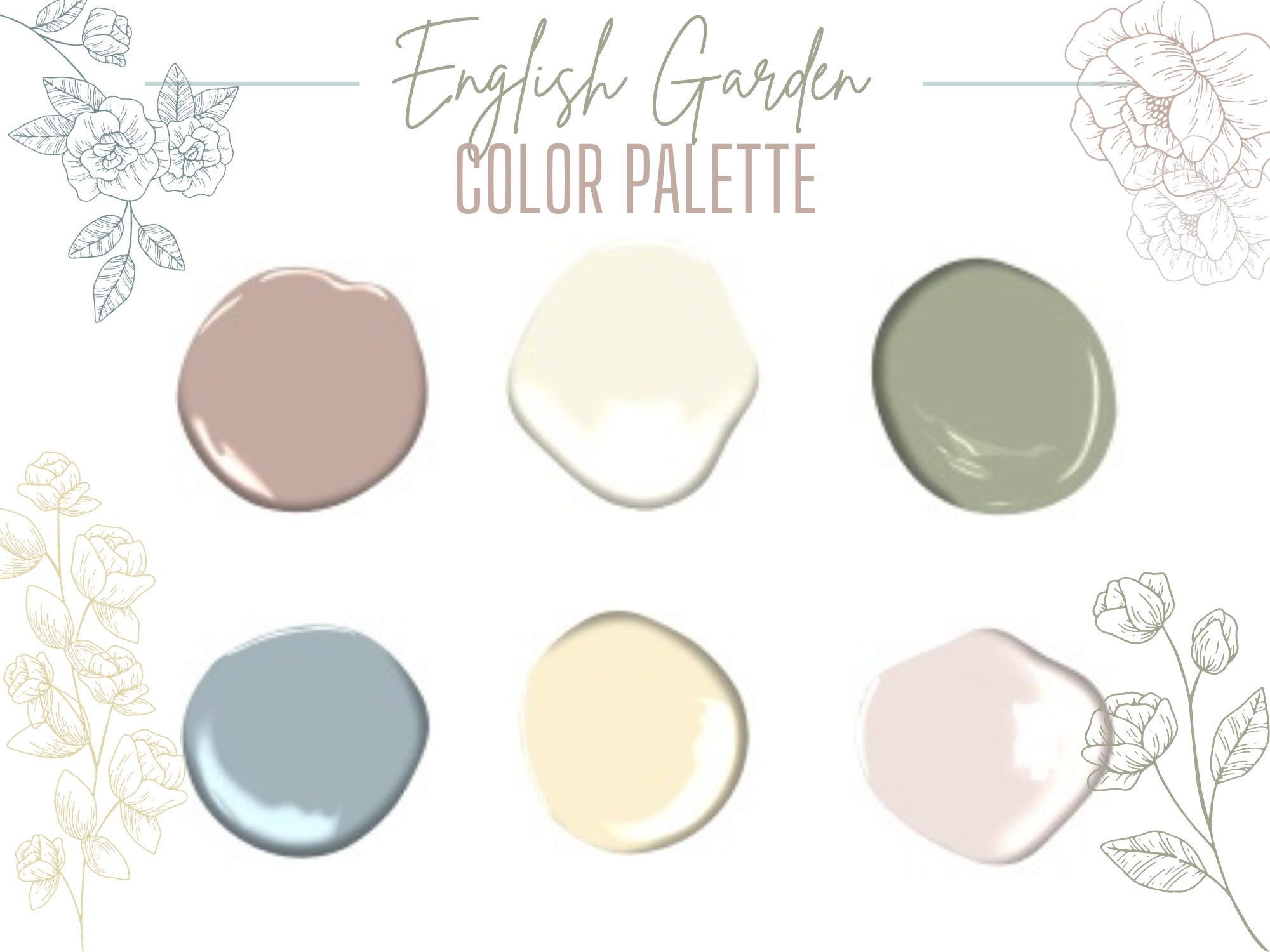 Benjamin Moore Paint Color Palette: English Garden - Etsy