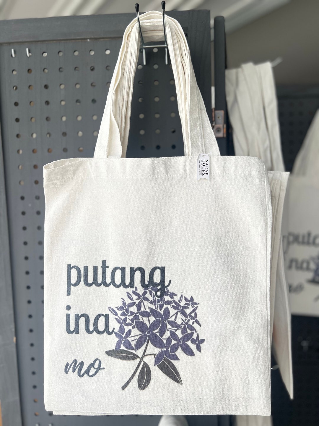 Putang Ina Mo, Blue Flower, Filipino-inspired Tote, Filipino Gift Tote Bag, Stylish Ethnic ...