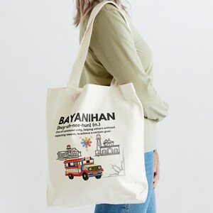 Bayanihan, Filipino-inspired Tote, Filipino Gift Tote Bag, Stylish ...
