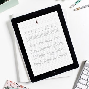 Bounce Lettering Practice Worksheets, Hand Lettering and Modern ...