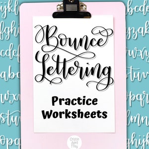 Bounce Lettering Practice Worksheets, Hand Lettering and Modern ...