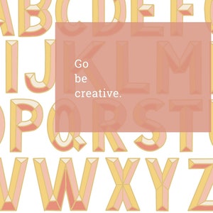 Lettering Practice Pages, Beveled Lettering Kit With Procreate Brushes ...