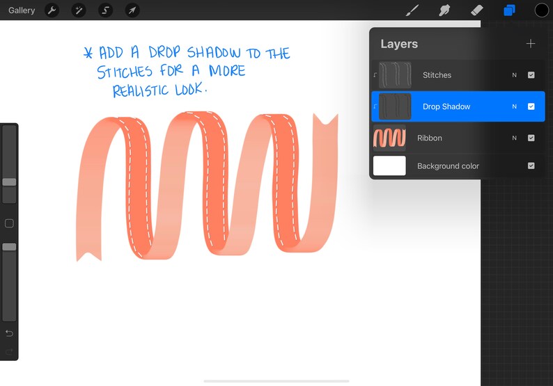 Ribbon Lettering Procreate Brush Set Procreate Ribbon Brush | Etsy