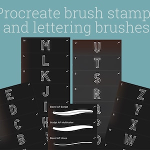 Lettering Practice Pages, Beveled Lettering Kit With Procreate Brushes ...