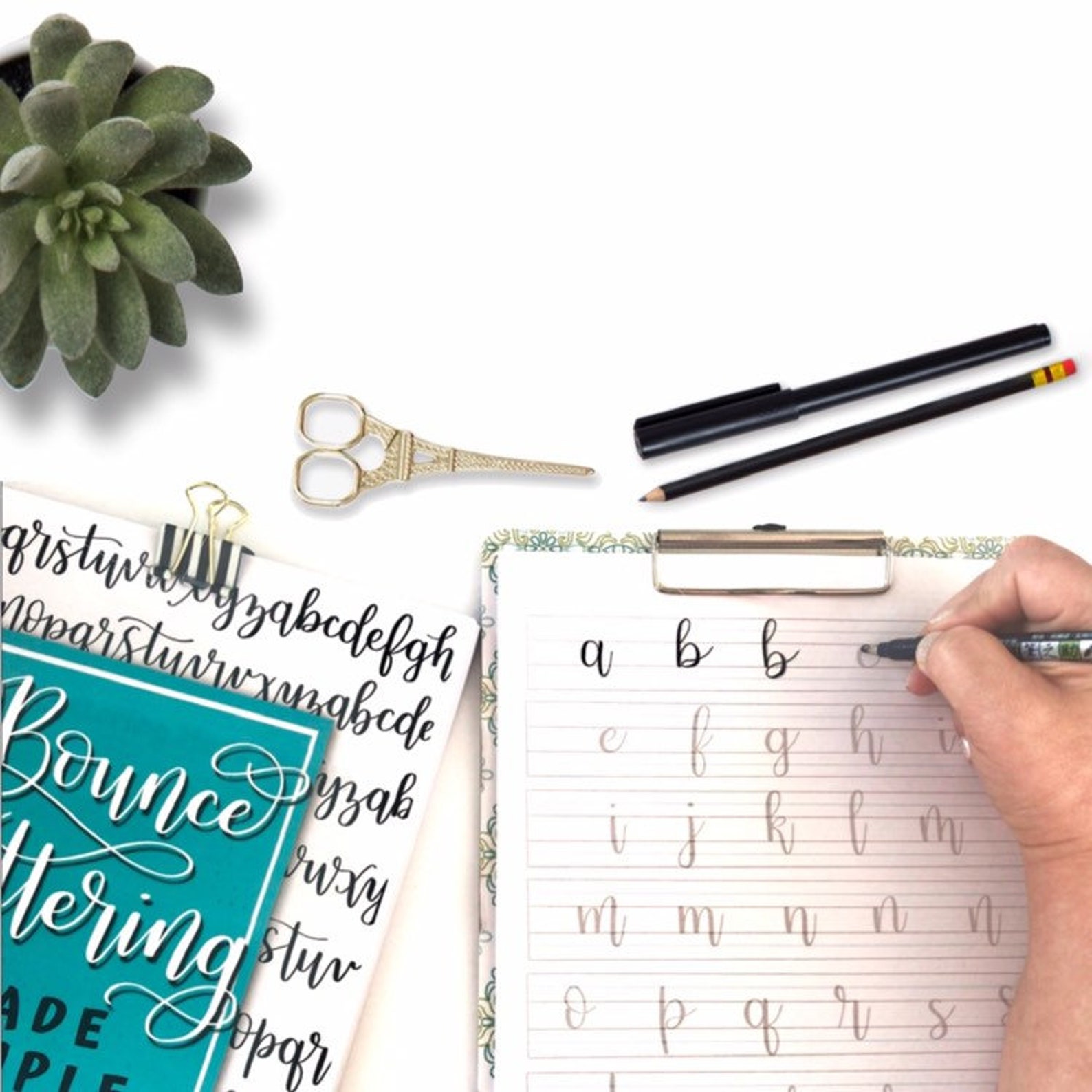 Bounce Lettering Practice Worksheets Hand Lettering and - Etsy