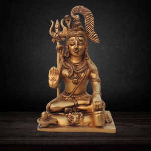 Brass Shiva Statue, Lord Shiva Idol, Large Shiv Murti, Big Siva ...