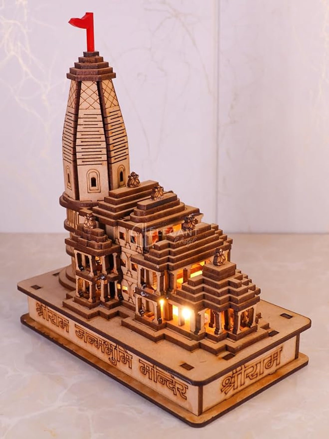 Shri Ram Mandir With Light Ram Janmabhoomi Ayodhya Temple, Indian Pooja ...