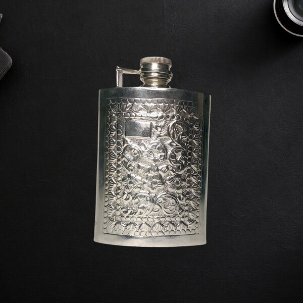 Silver Flask - Etsy