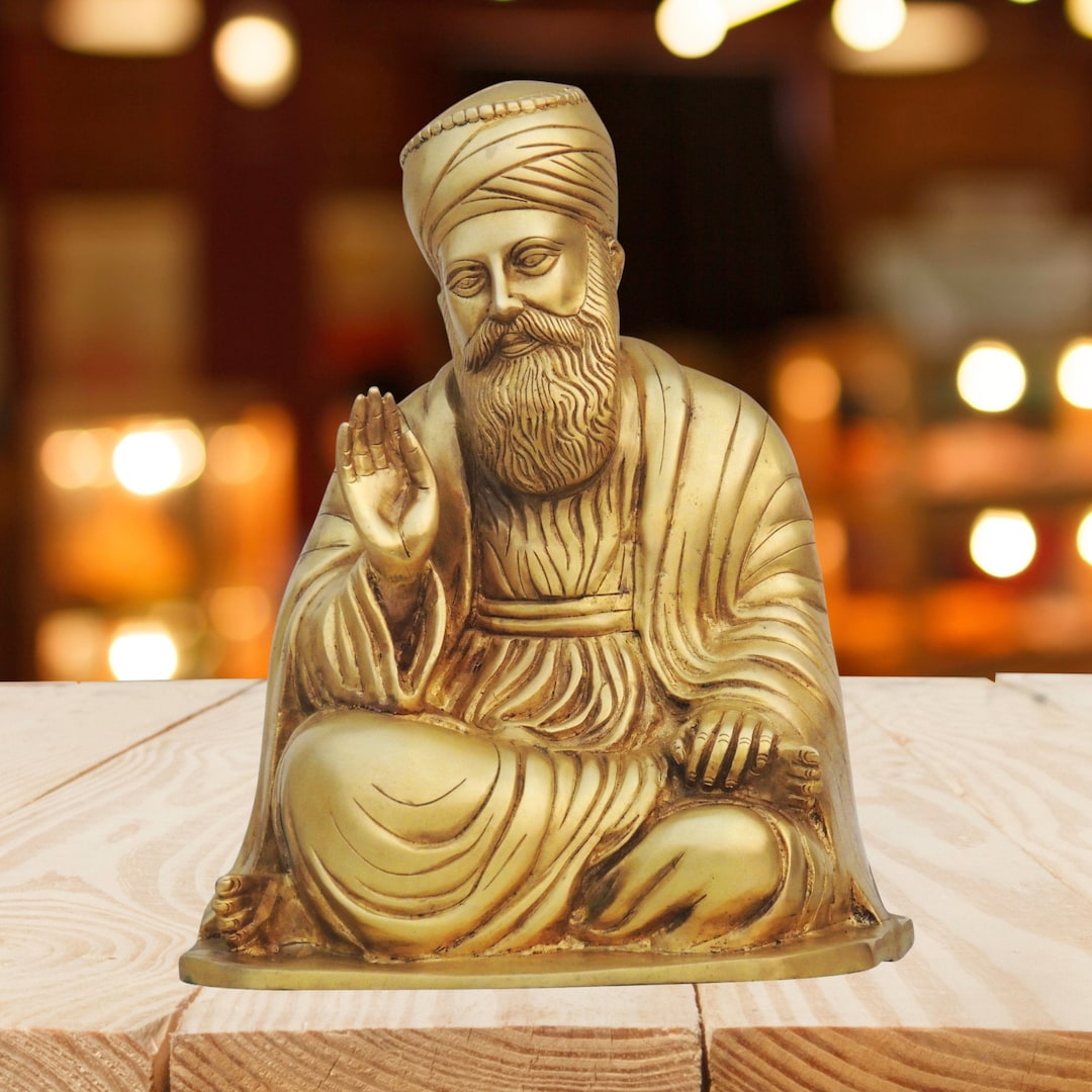 Handcrafted Guru Nanak Dev Ji Figure, Brass Sikh God Statue, Punjabi ...