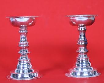 Pure Silver Diya Big, Diya Temple Pooja, Dia for Temple, Deepak for ...
