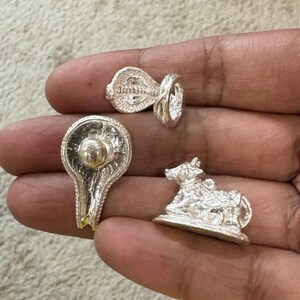 Pure Silver Shiva Lingam Snake With Nandi 21g, Lord Shiva Lingam Idol ...