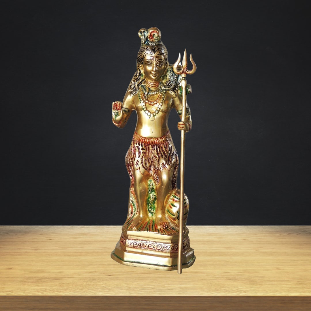 Brass Shiva Statue, Lord Shiva Idol, Large Shiv Murti, Big Siva ...