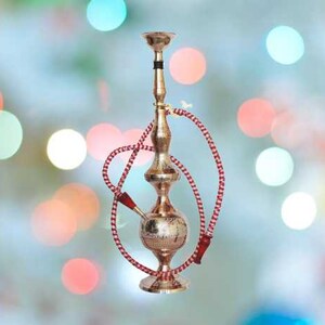 Brass Hookah Hukka Fancy 1.43kg, Brass Burned Design Large Original ...