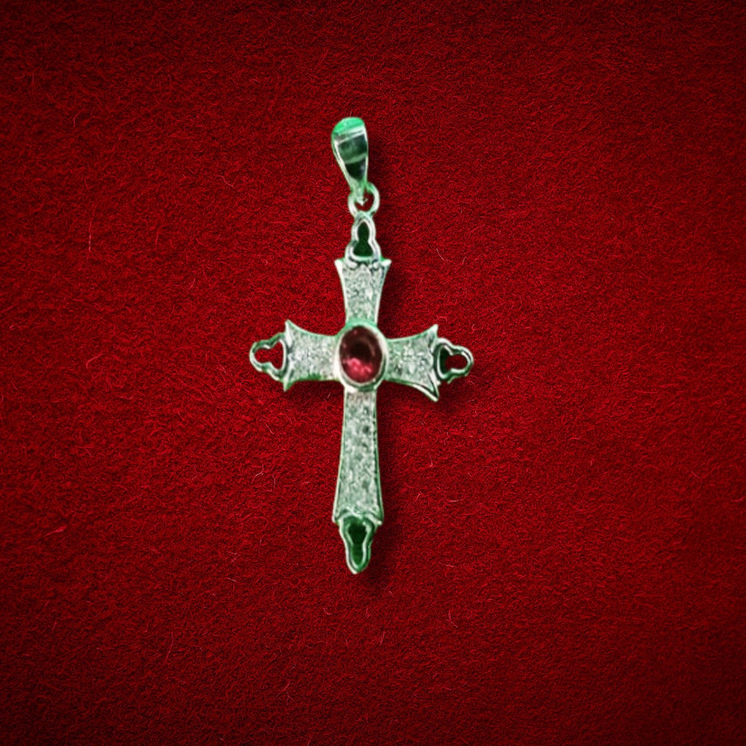 Pure Silver Cross Pendant, Gemstone Cross Pendant, Cross Handmade ...